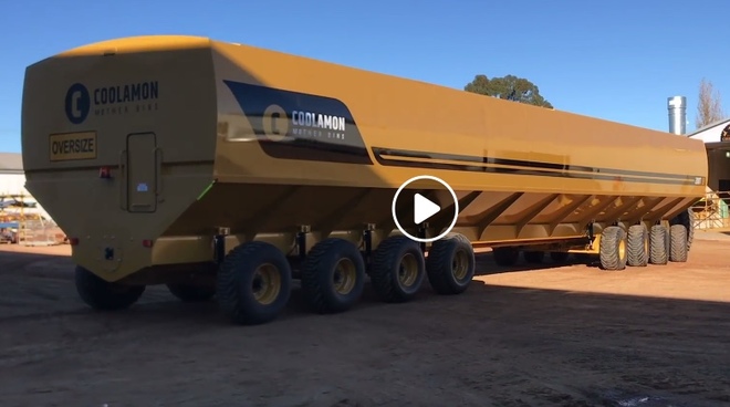 Video - Coolamon rolls out a 200/mt Mother Bin | Farm Tender